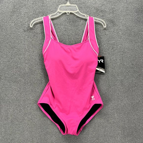 TYR | Swim | Tyr Swimsuit Womens 8 Pink Built In Bra Square Neck Tank ...